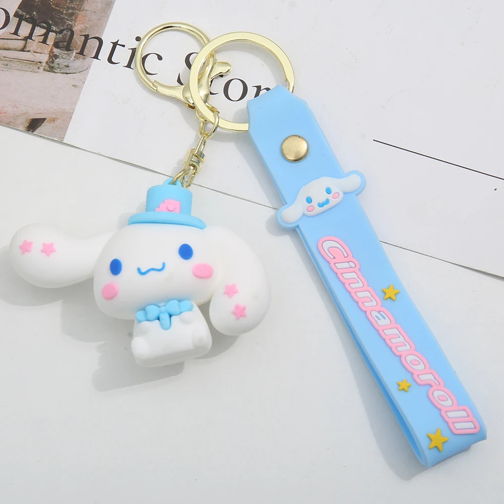Sanrio Cinnamon Dog Kuromi 3d Anime Keychain Silicone Plastic Rubber ...