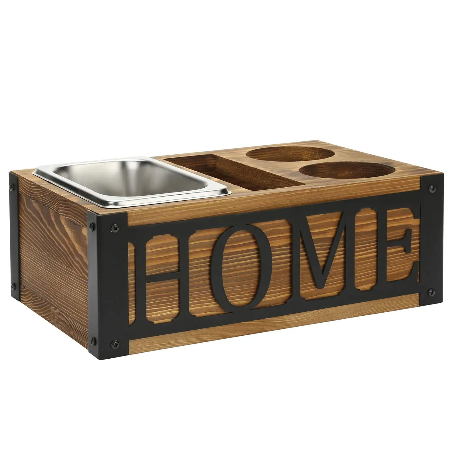 Wooden Sofa Snack Tray Caddy For Drinks Snacks And Remote Control ...