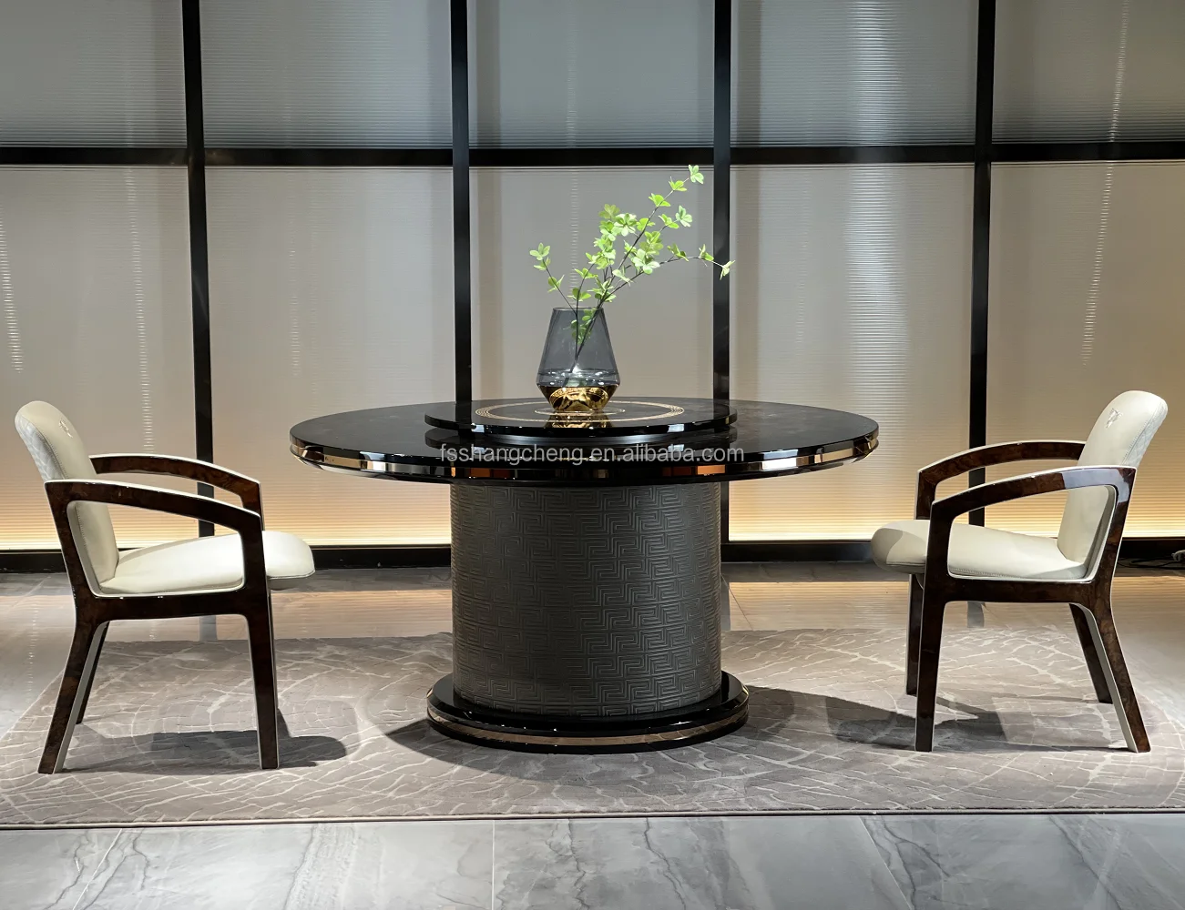 Luxury Solid Wood Dining Table Custom Round Dining Table Post-modern ...