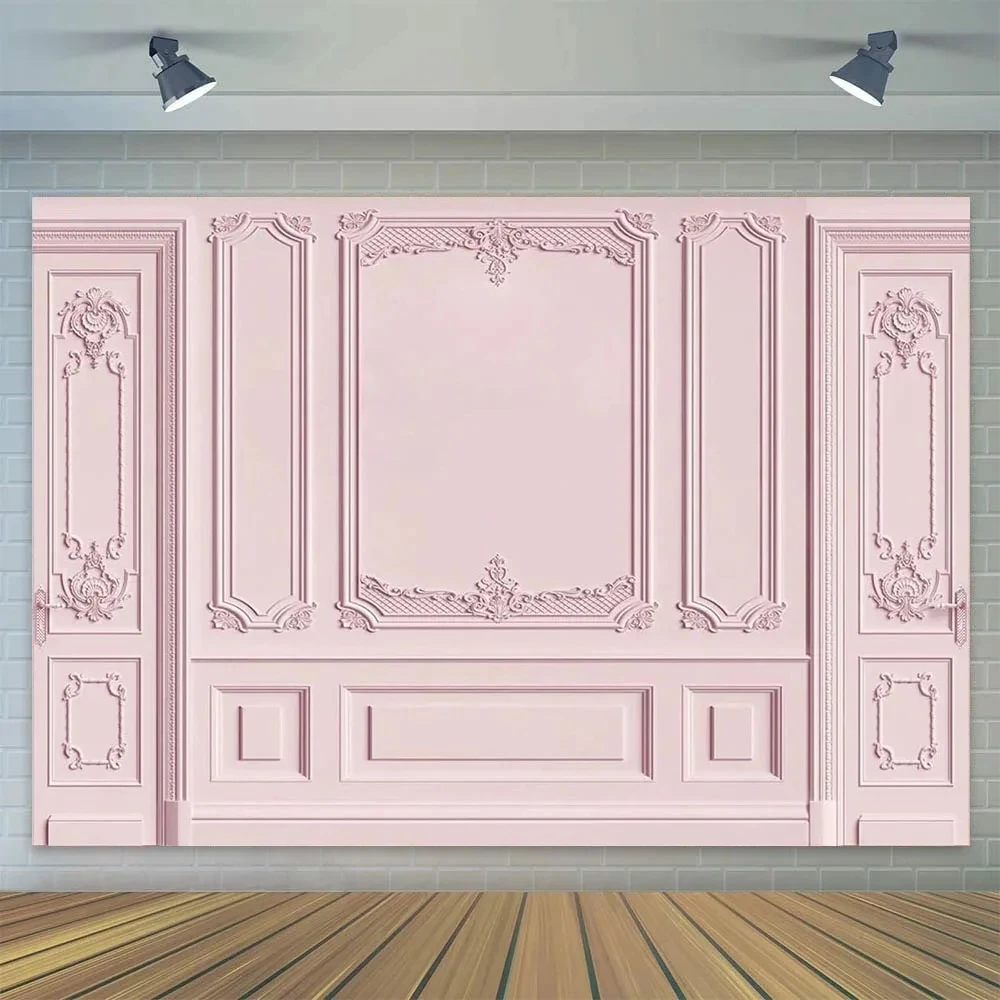 Light Pink Empty Room Photo Backdrop Classic Interior Wedding ...