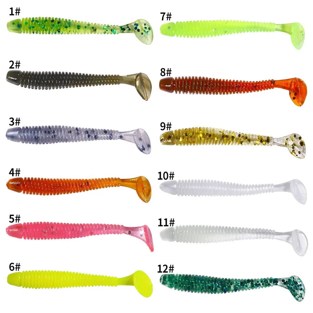 10pcs/bag Wholesale 4.8cm Rubber Paddle Tail Soft Plastics Soft Lure ...