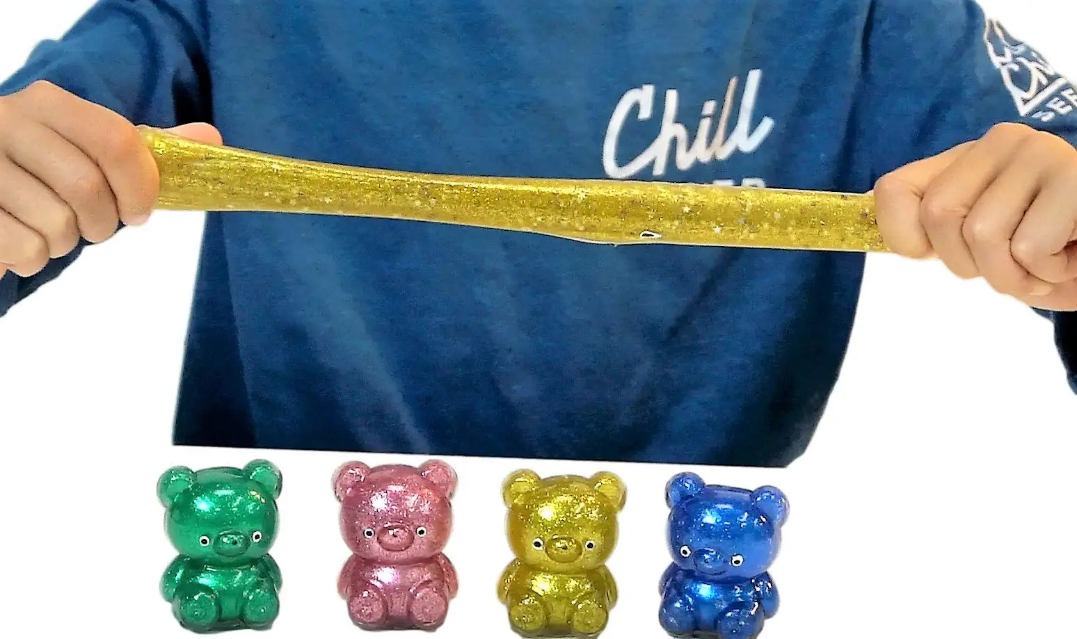 Stretchy Gummy Bear Toy Glitter Sparkly Squeeze Squishy Bear Stress ...
