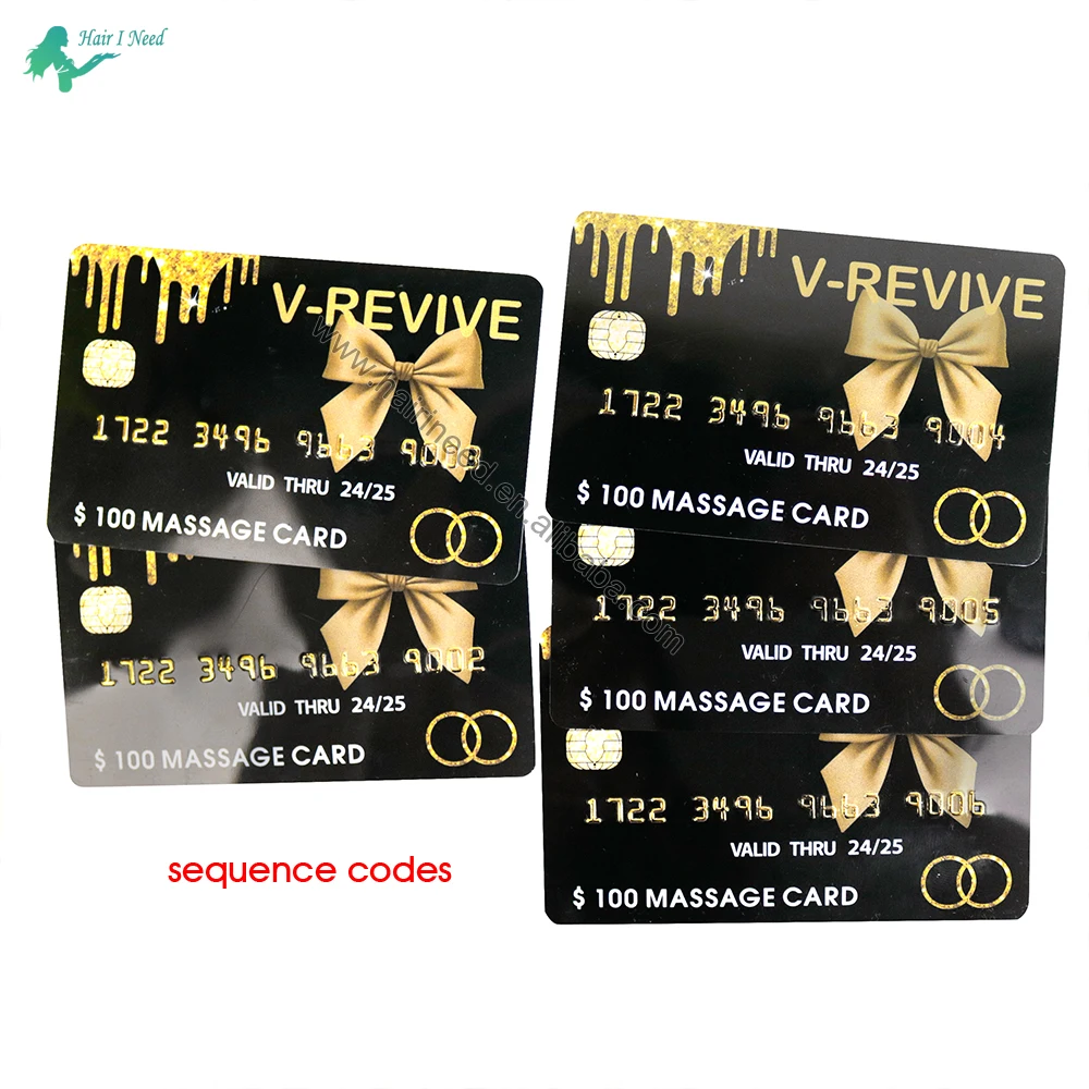 Luxury PVC Plastic Sequence Number Embossed Gift Cards