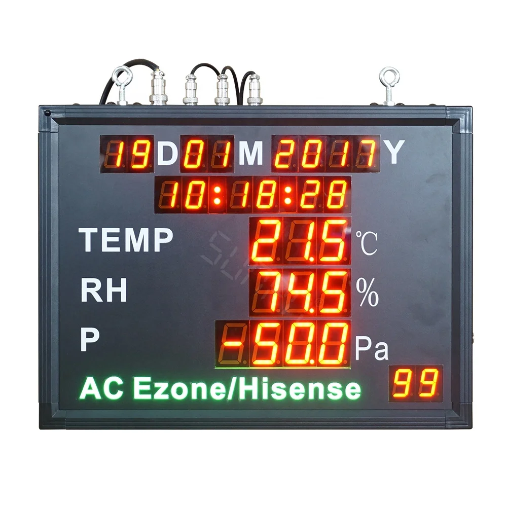 Led Time And Temperature Humidity Pressure Sign With Remote Control ...