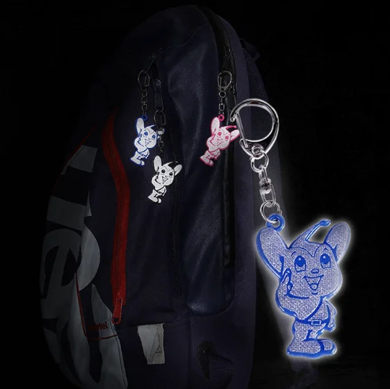 Custom Safety Vest Shape Pvc Qr Reflective Keychain Pedestrian ...