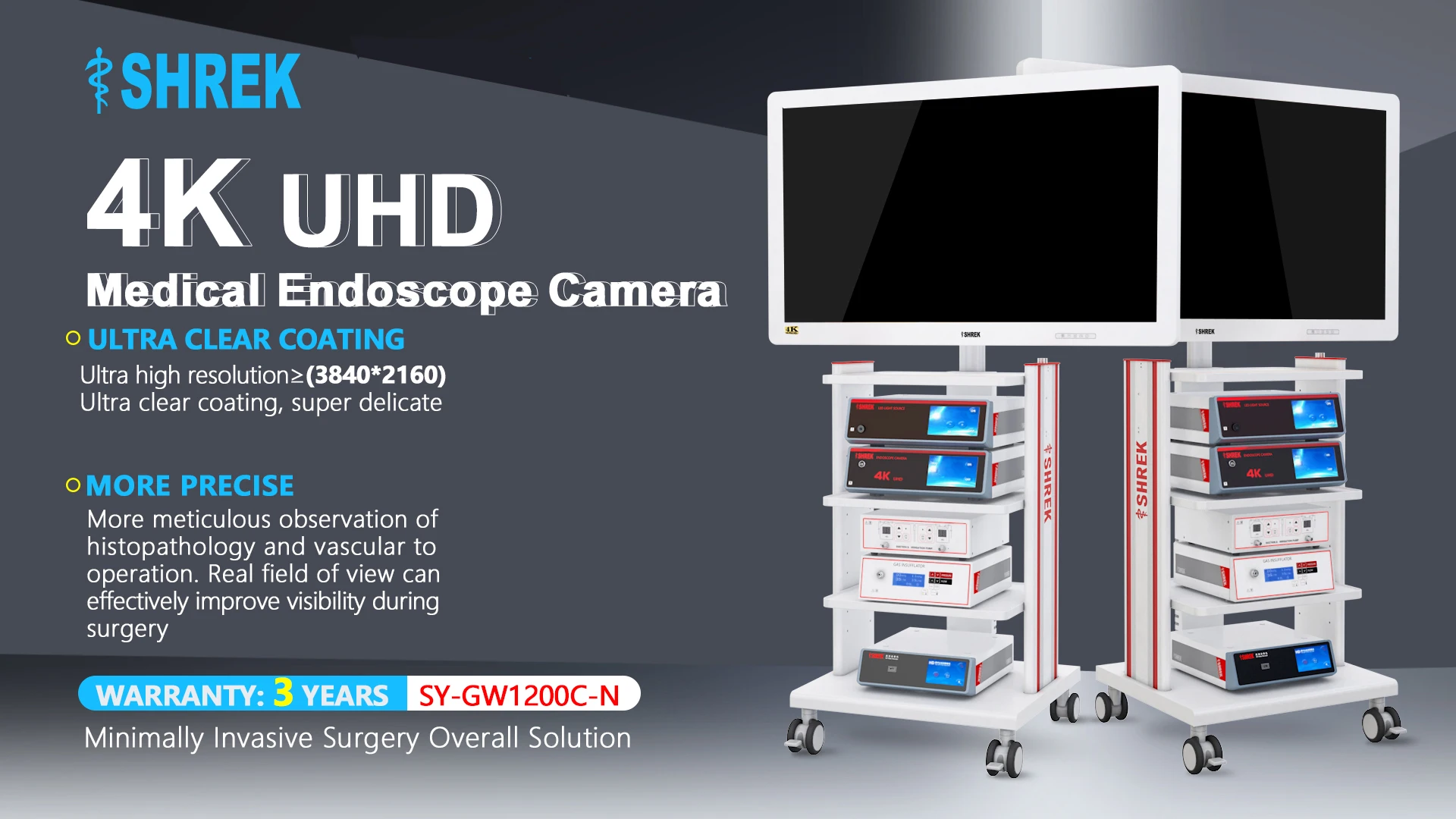 3D 4K Laparoscopy Endoscopic Camera System - German Tech