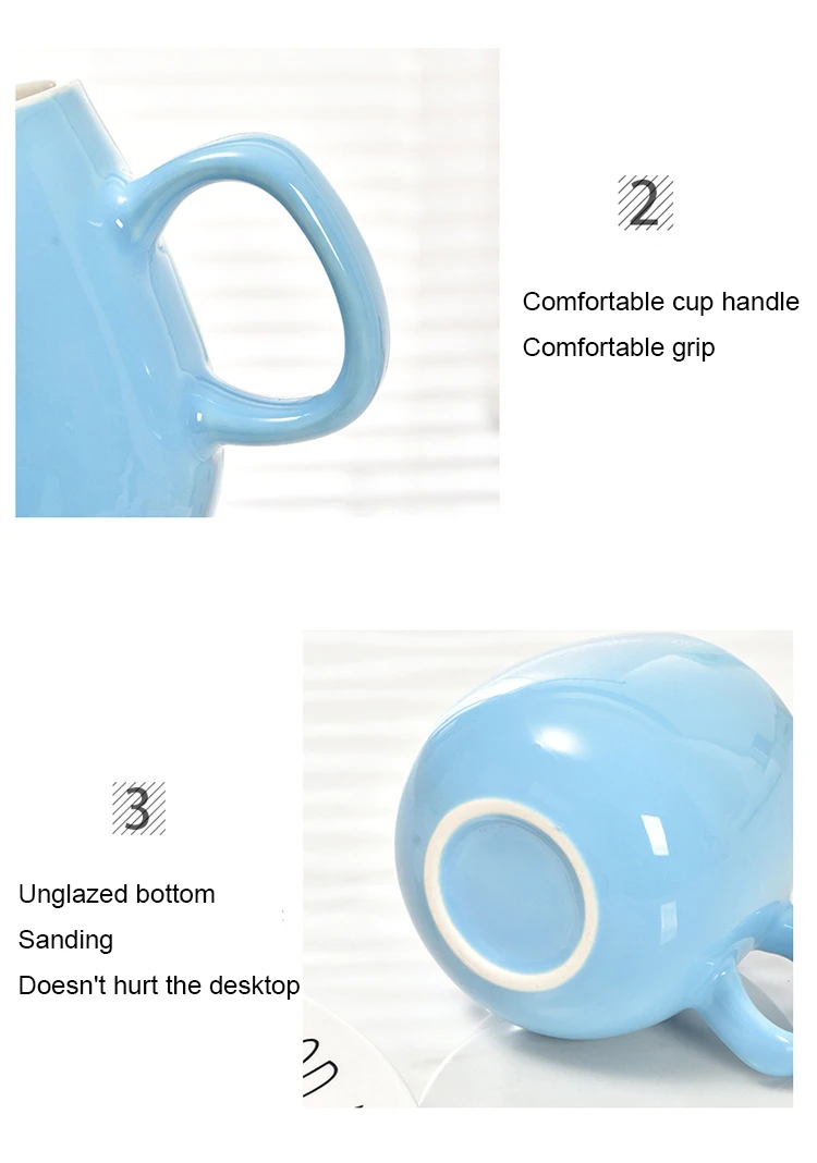 Simple Fresh And Creative Home Living Room Color Ceramic Mugs 6 Sets ...