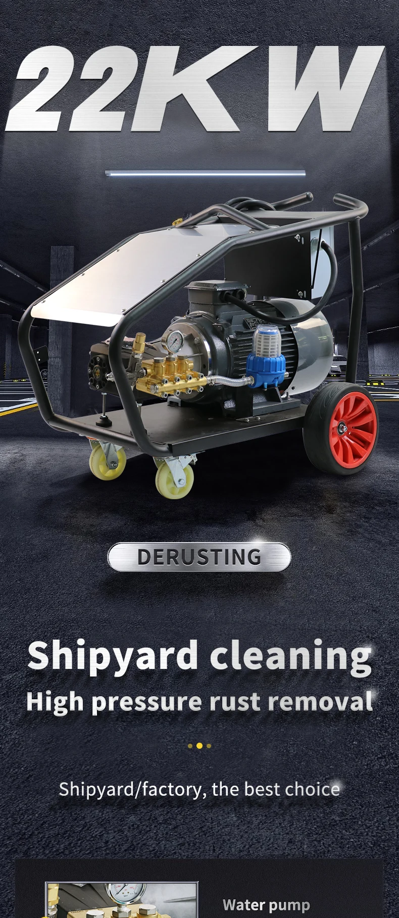 Commercial Electric 380v High Pressure Cold Water Washer Water Jet Cleaner 500 Bar Industrial ...