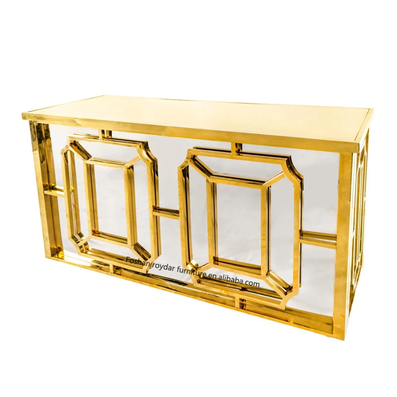 Wholesale Stainless Steel Gold Frame Wedding Bar Counter Banquet ...