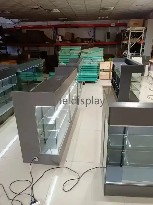 Full Vision showcase Display Supermarket Glass Counter showcase ...
