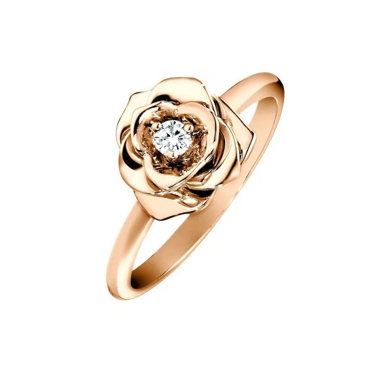 Diseño de la flor 18k oro rosa anillo de joyería hecha a mano Rosa ...