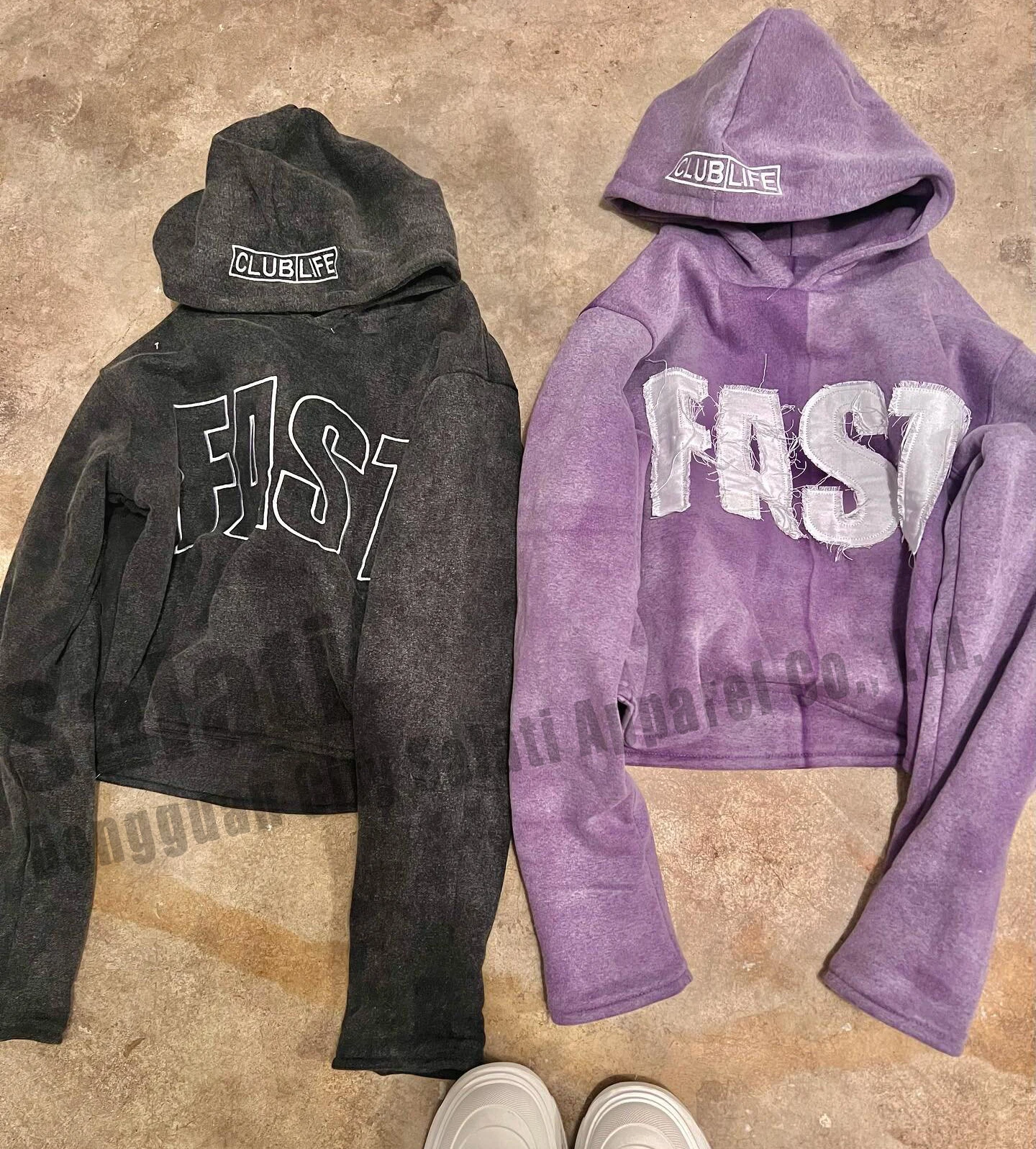 Pullover Sweatshirt Cotton French Terry Embroidery Patch Cropped Unisex ...