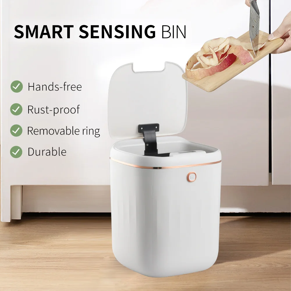 Nordic Sensor Automatic Trash Can Plastic Smart Waste Bin Trash Bin for ...