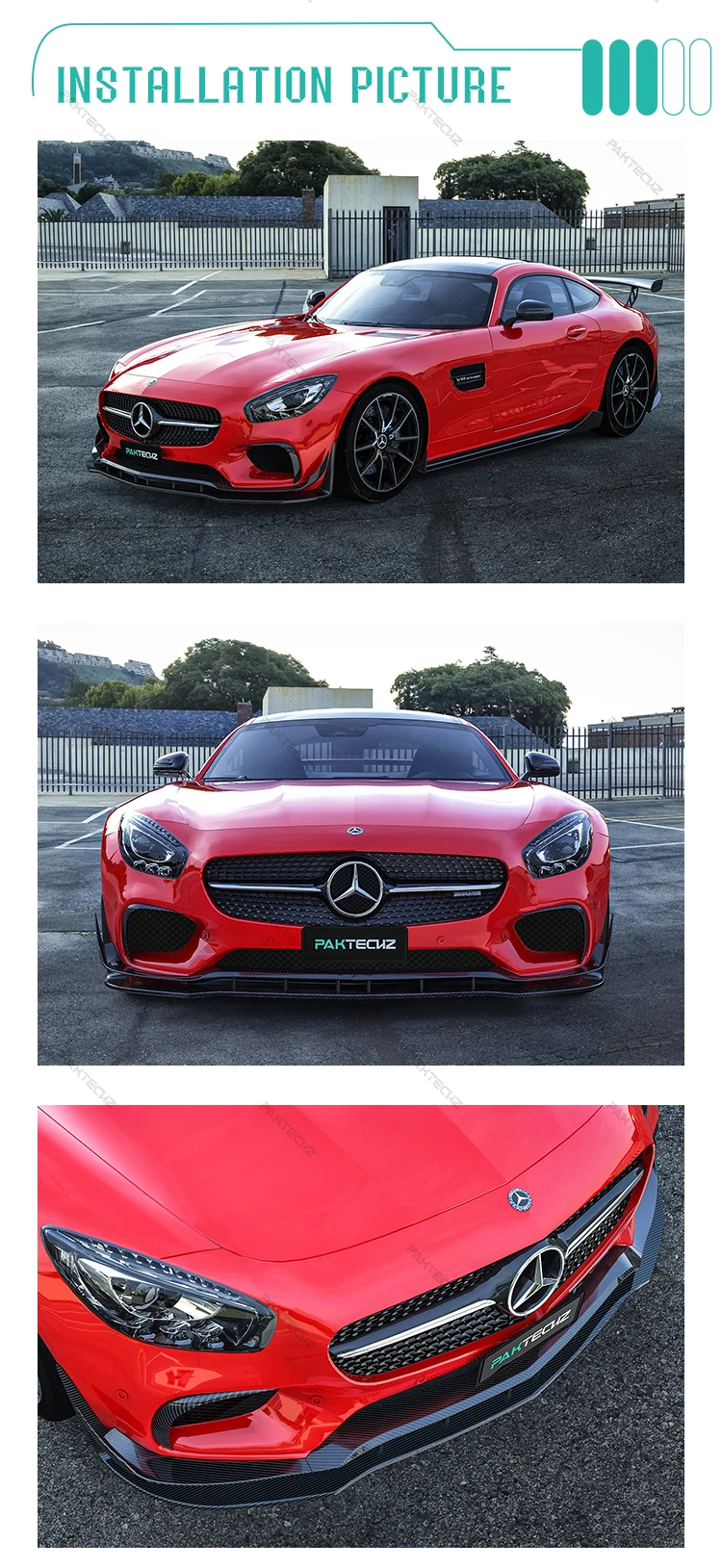 Paktechz Carbon Fiber Parts Bodykit Front Canards for Mercedes Benz AMG ...