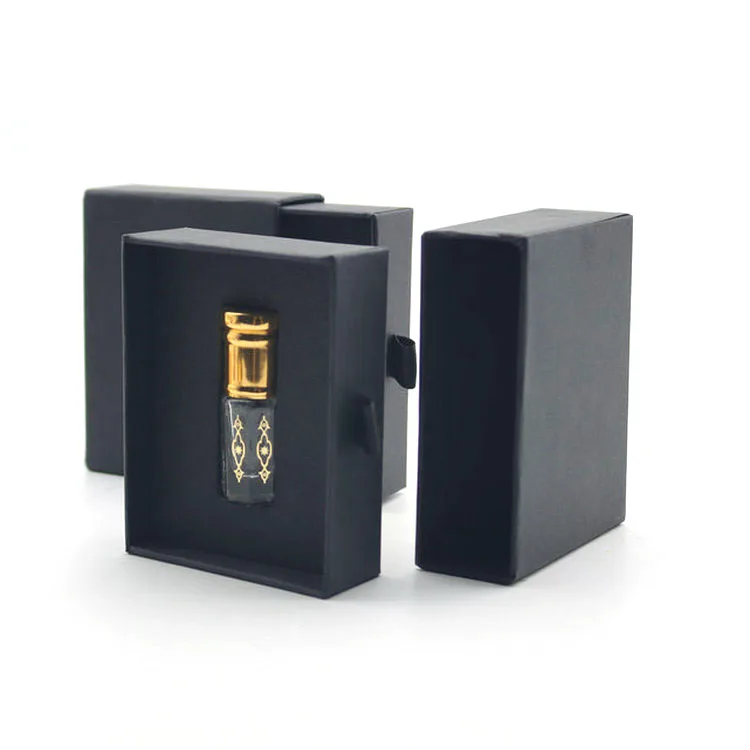 Custom Essential Oil Attar Bottle Packaging Box - Black White Oud ...