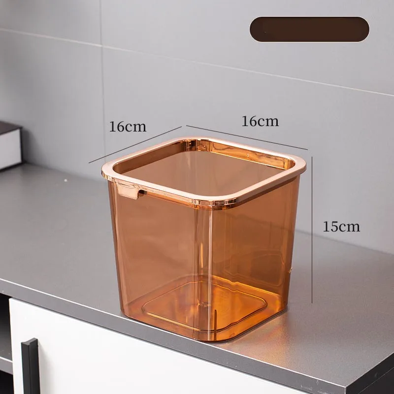 Transparent Table Top Trash Can Pressure Circle Trash Can Coffee Table ...