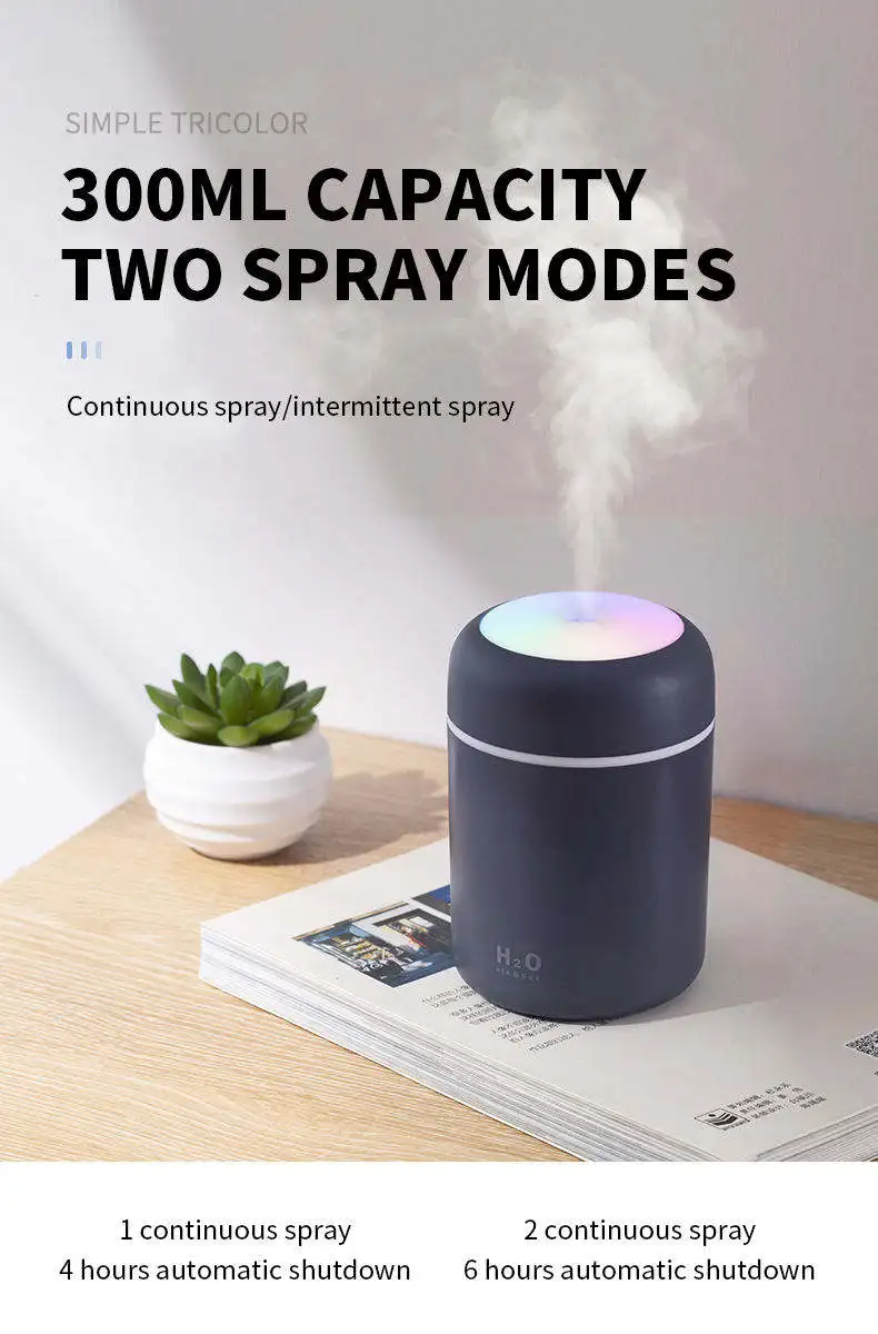 Portable Led Light Ultrasonic Mini Smart Air Humidifiers Room Car ...