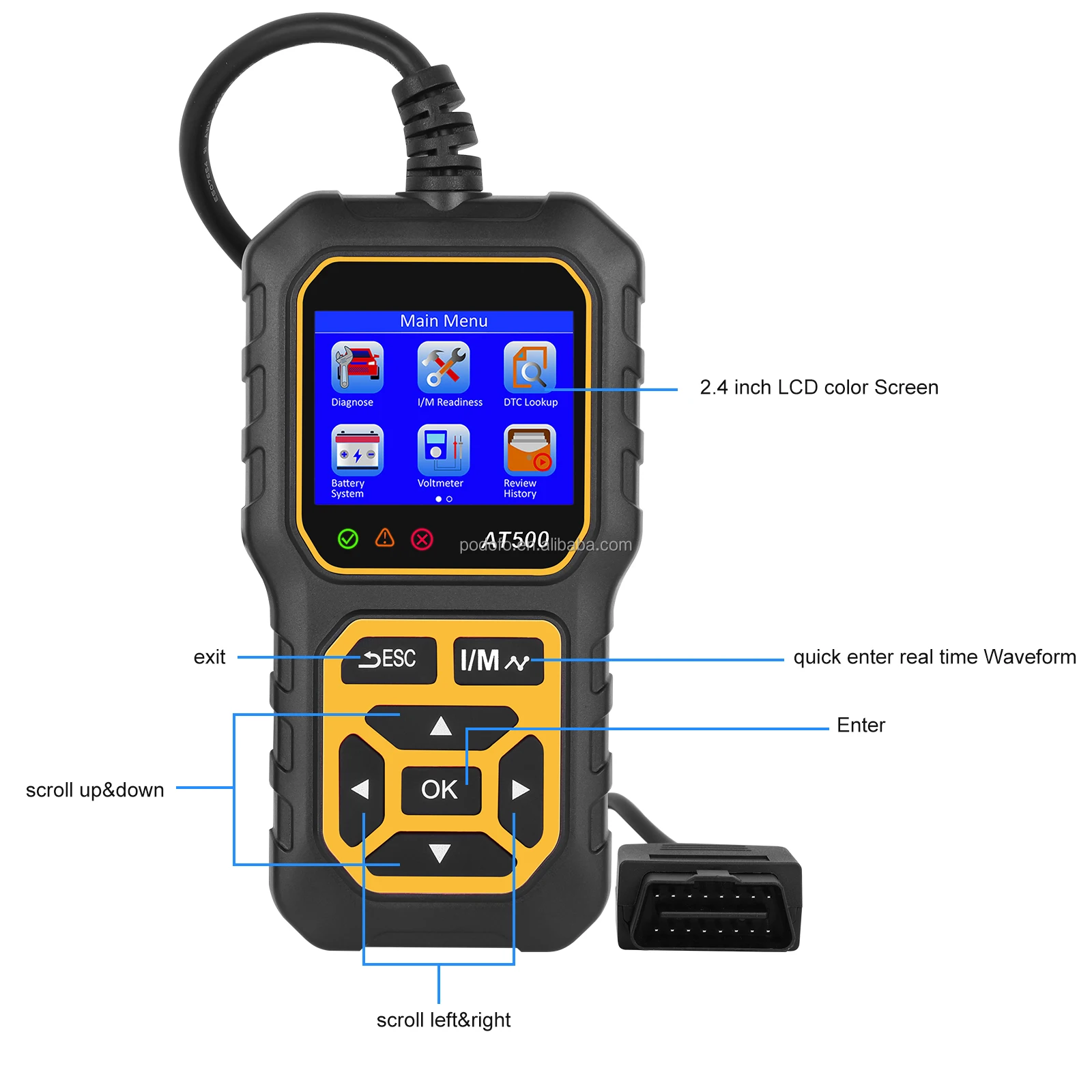 Podofo Obd-ii Scanner Oem Factory Patents Obd Code Reader Crangking ...