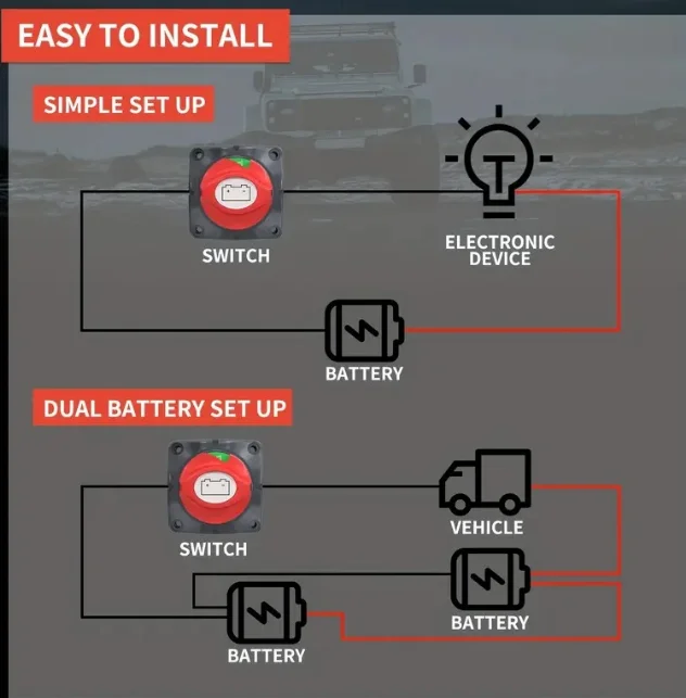 Car Battery Power-off Control Power-off Switch, High Current Rotary ...