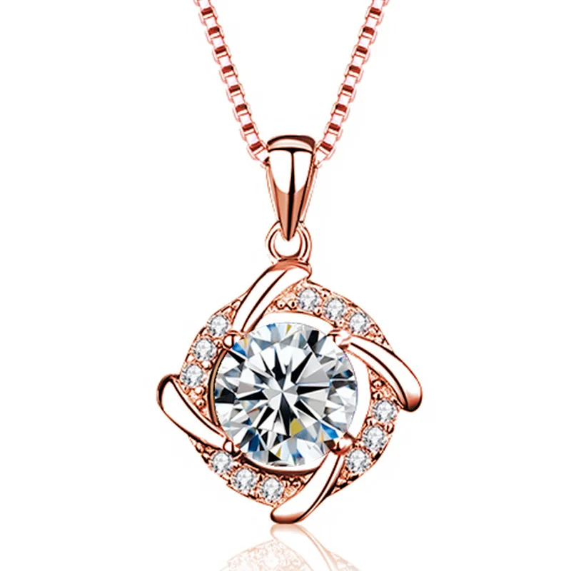 Rotating Windmill Pendant Necklace Temperament Rotating Diamond Pendant ...