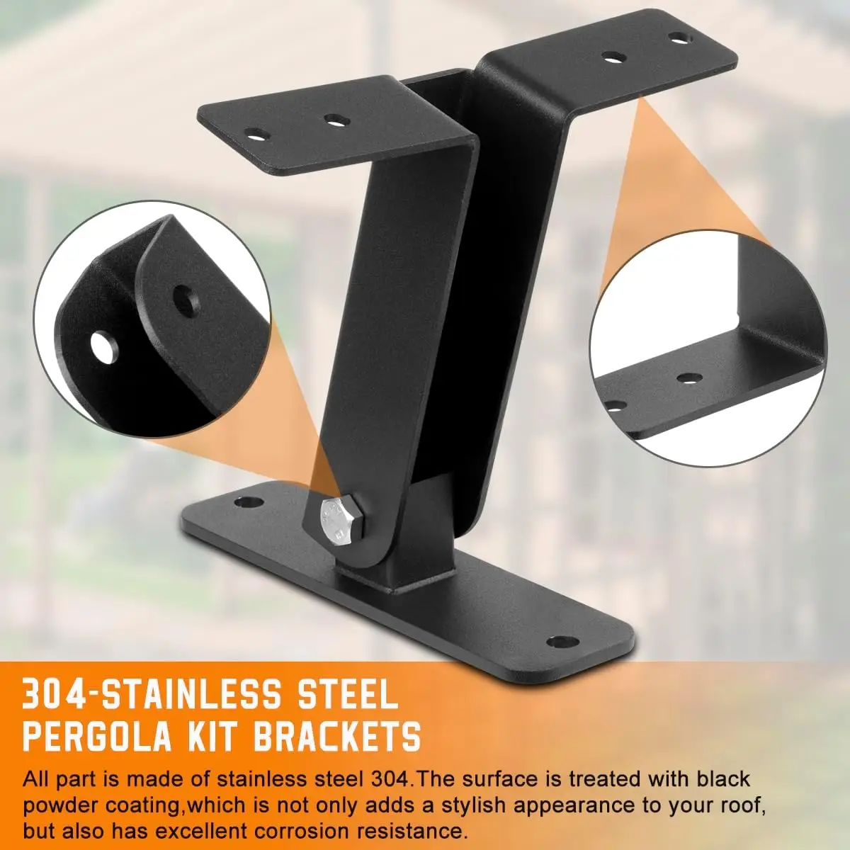 Saddle Steel Adjustable Angle Roof Riser for Wood Patio Pergola Beam ...