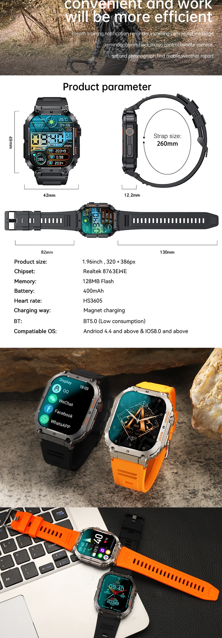 K57 Pro Men Smart Watch - Waterproof Sport Smartwatch with Heart Rate ...