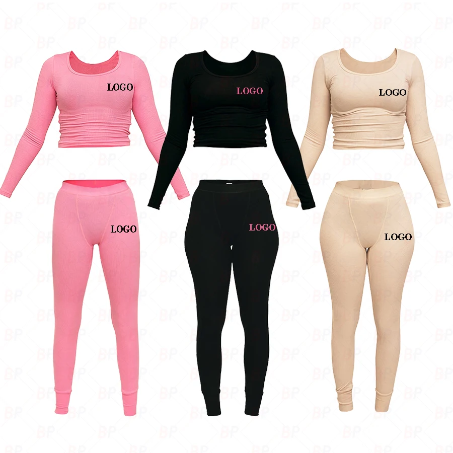 Women Workout 3d Logo Loungewear Women Sets Brand Long Sleeve Sample ...