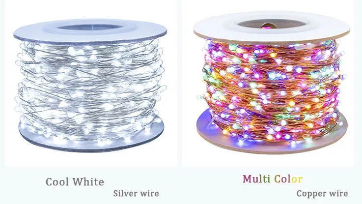 Diy 1000led Copper Wire 100m Led Fairy Light 8modes Warm White Copper ...