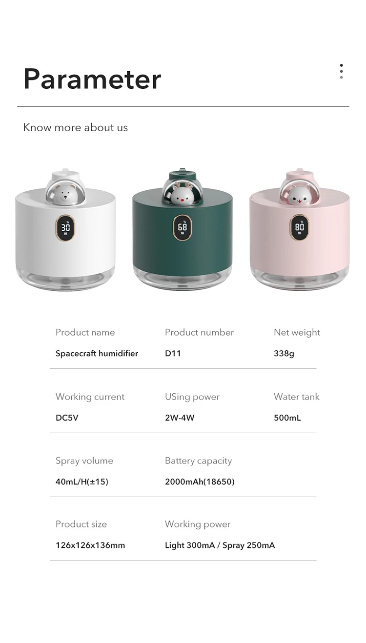 IMYCOO Portable Kids Baby Humidifier Diffuser With Night Lights New Arrivals Rechargeable Cool ...