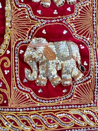 Handmade Of Myanmar 7 Elephants Embroidery Since The Gold Embroidery ...