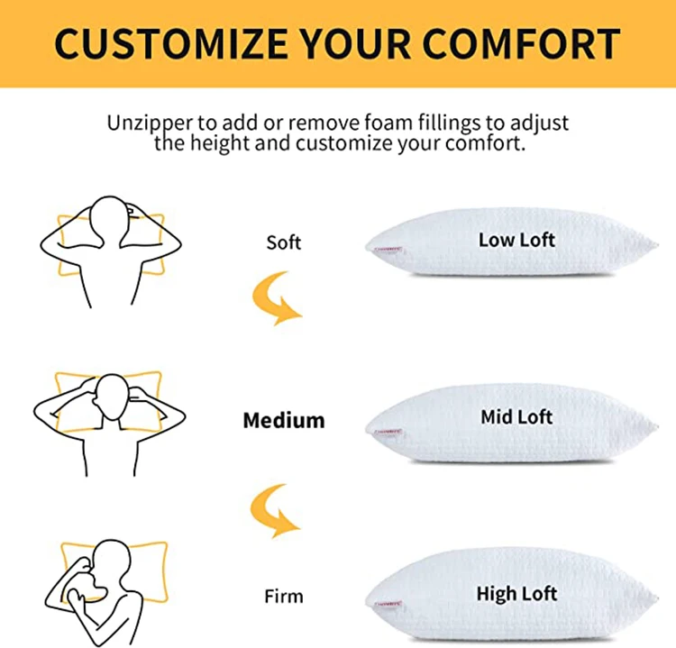 Best Healthy Neck Care Cooling Gel Shredded Memory Foam Pillow With ...