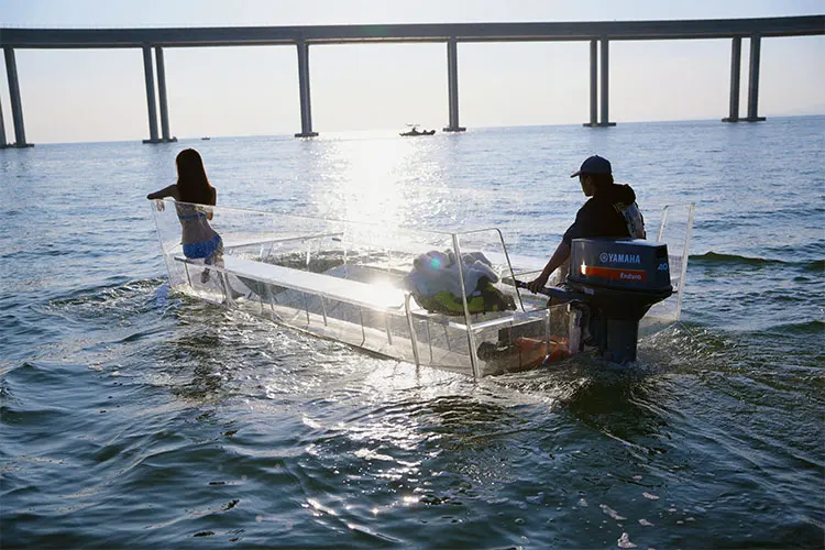 15 Person Crystal Excursion Vessel - Clear Boat with Engine