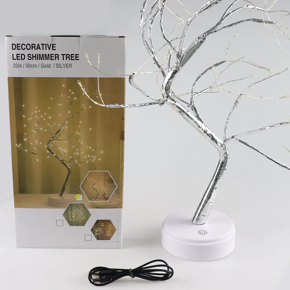 Led Copper Wire Shimmer Tree Light 108 Led 36 Led Pearl Battery Usb ...