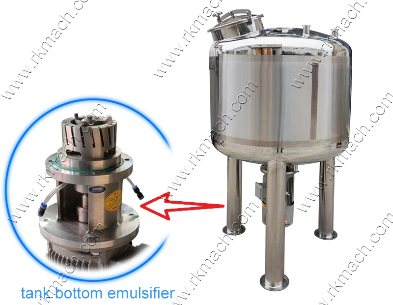 600L Steam Jacketed Mixing Tank with High Shear Emulsifier for Food ...