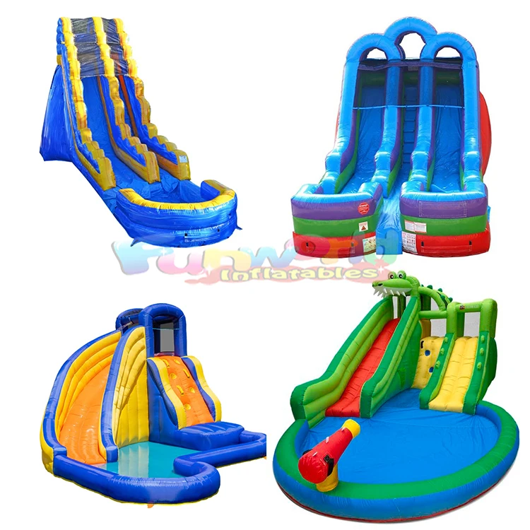 Kids Tropical Palm Tree Jumping Castle Waterslide Commercial Inflatable ...