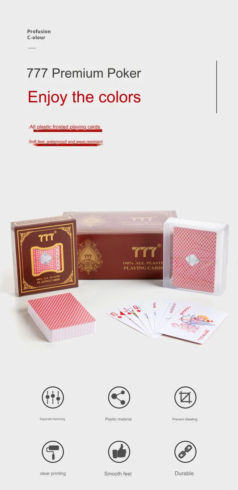 TC Blank Marked Sublimation Playing Cards Waterproof Plastic Poker ...