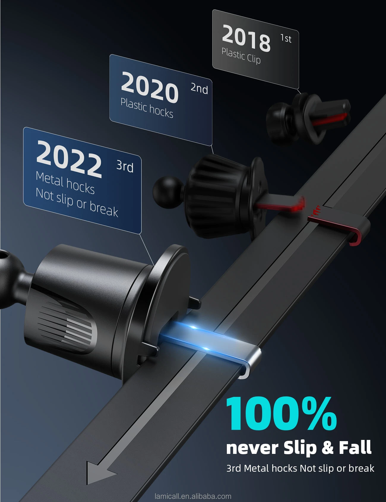 Lamicall 2024 Wider Clamp & Metal Hook Car Phone Holder Vent [thick Cases Friendly] Stcv01 Oem ...