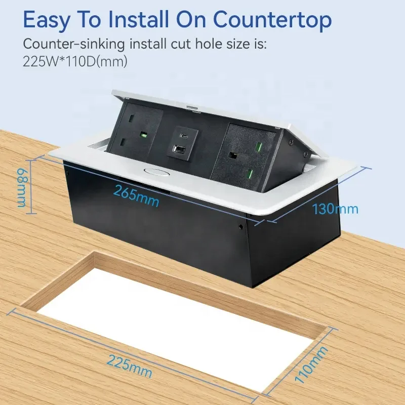 Uk Power Outlet Conference Table Press Pop Up Power Socket /desktop ...