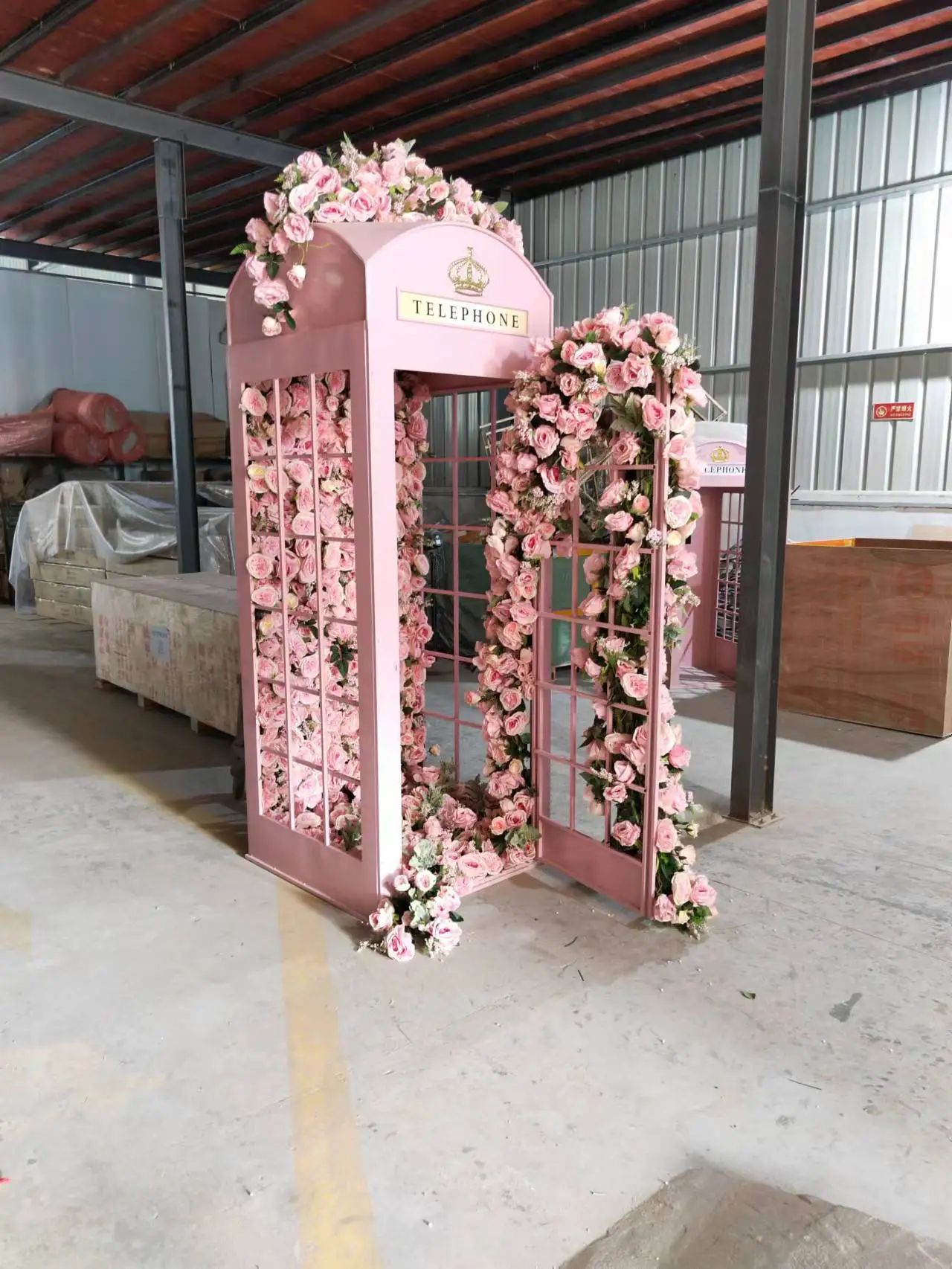 Customized Design Art Installation Floral Telephone Box Wedding Events ...