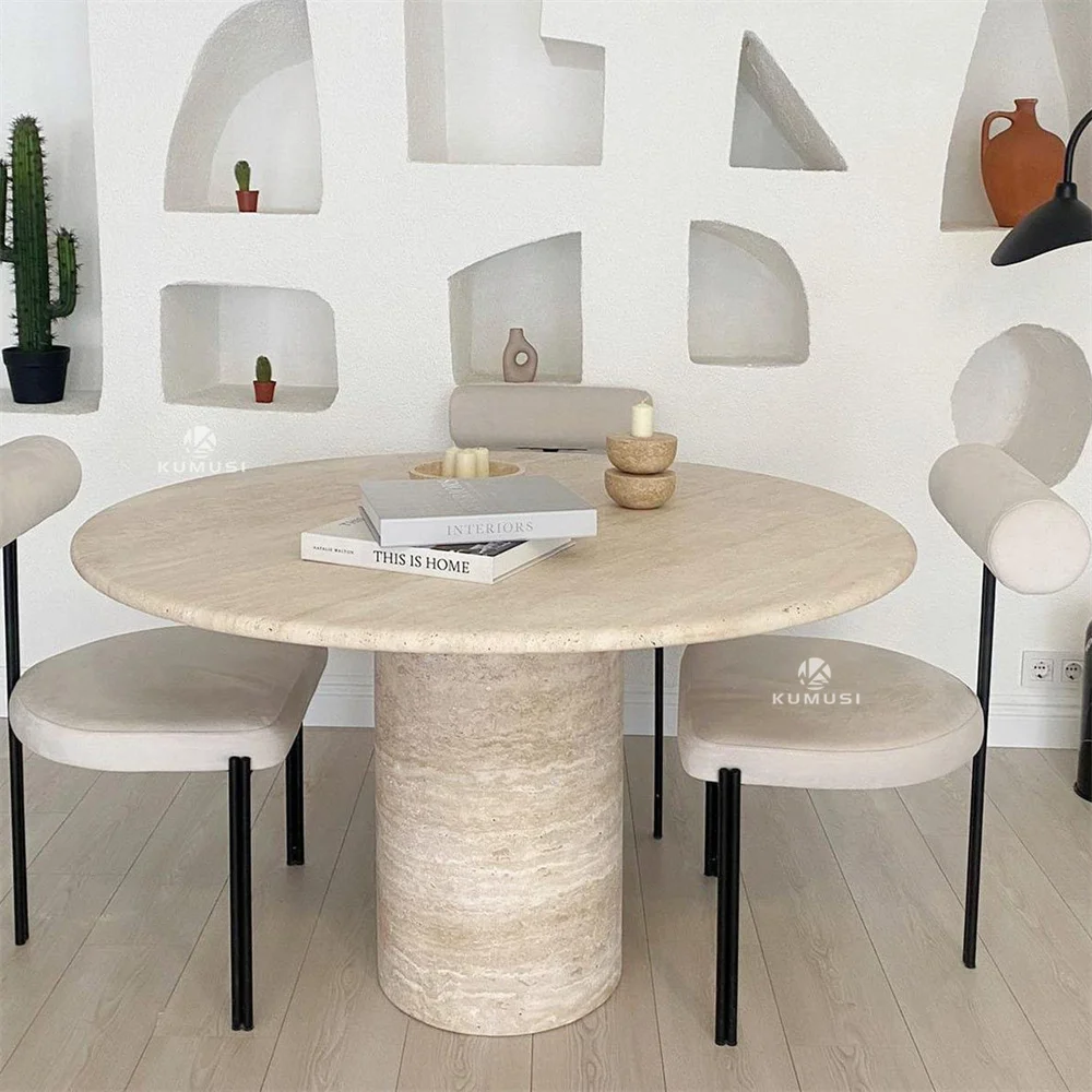 Travertine Single Bullet Leg Dining Table| Alibaba.com