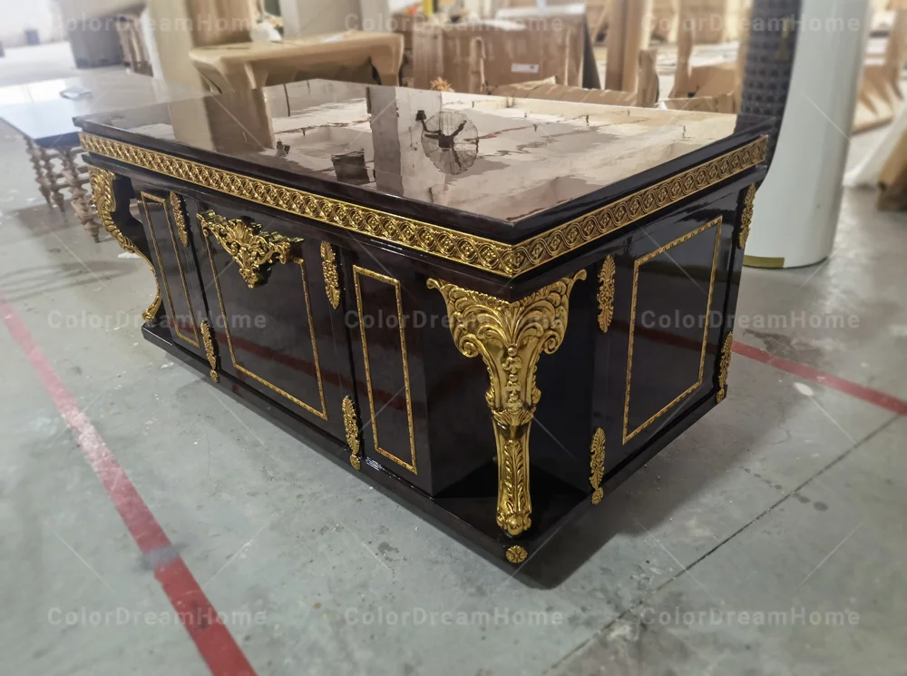 Rococo Office Furniture Luxury Office Table And Chair Design Wood ...