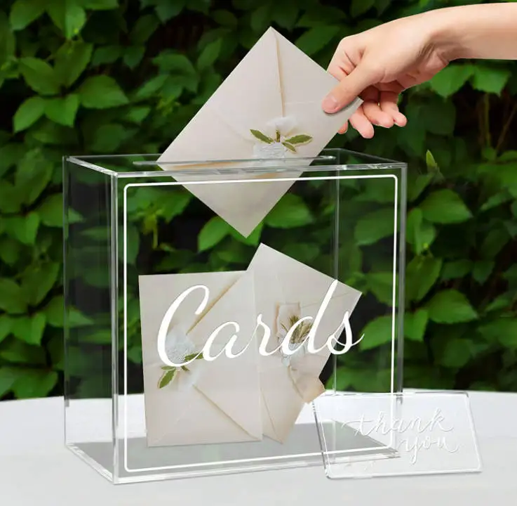 Acrylic Donation Box With Lock Wedding Wishing Well Ballot Boxes - Buy ...