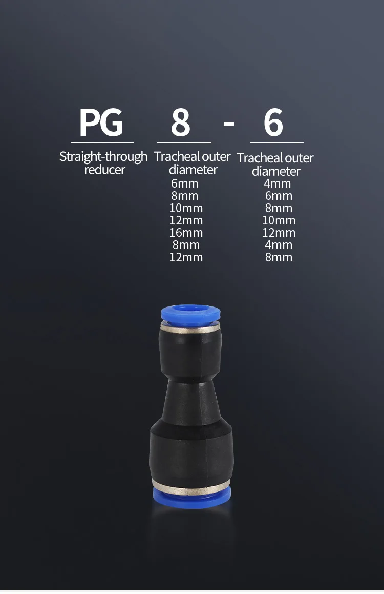 High Quality Pg Series Pneumatic Fittings Plastic Pg6-4 Pg10-8 Pg16-12 Pneumatic Fitting - Buy ...