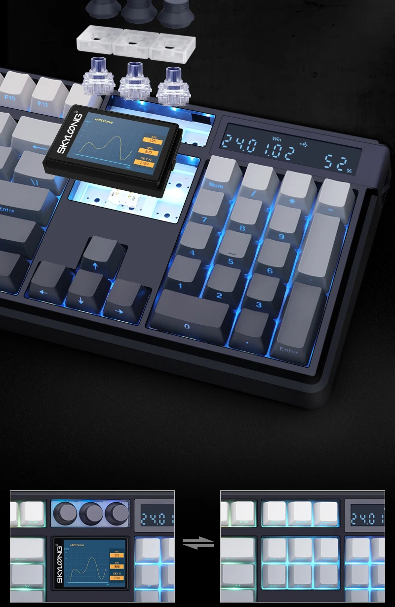 SKYLOONG 104key Wireless Mechanical Keyboard - RGB PBT