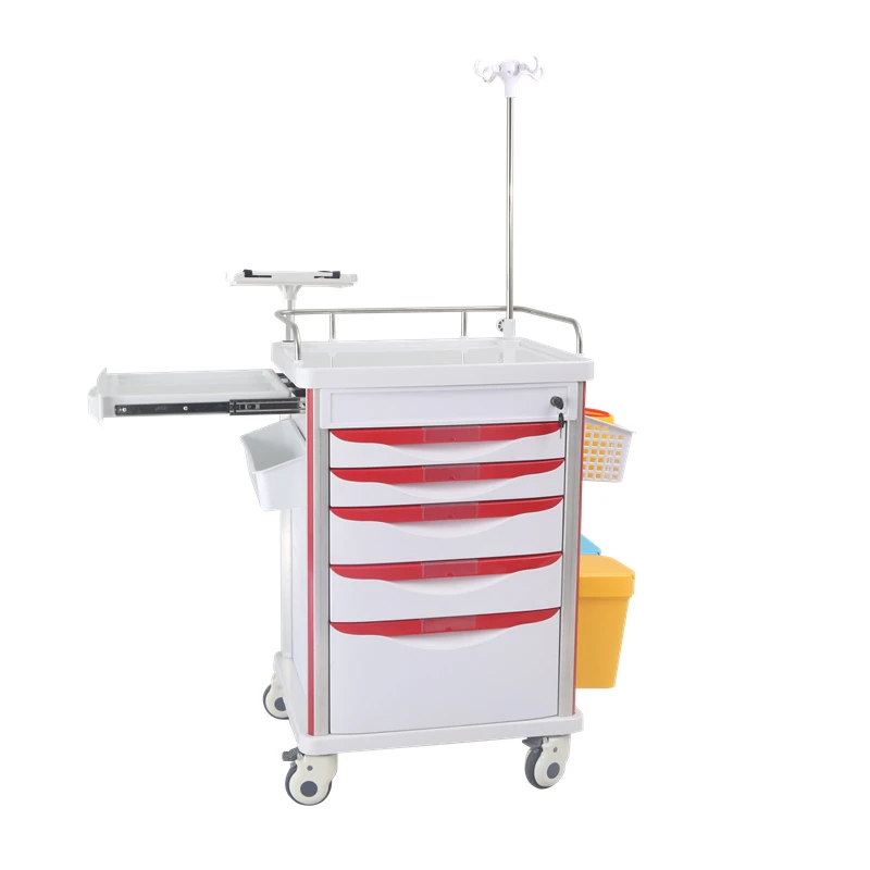 Bt-ey005 Hospital Emergency Crash Cart Instrument Trolley With Drawer ...