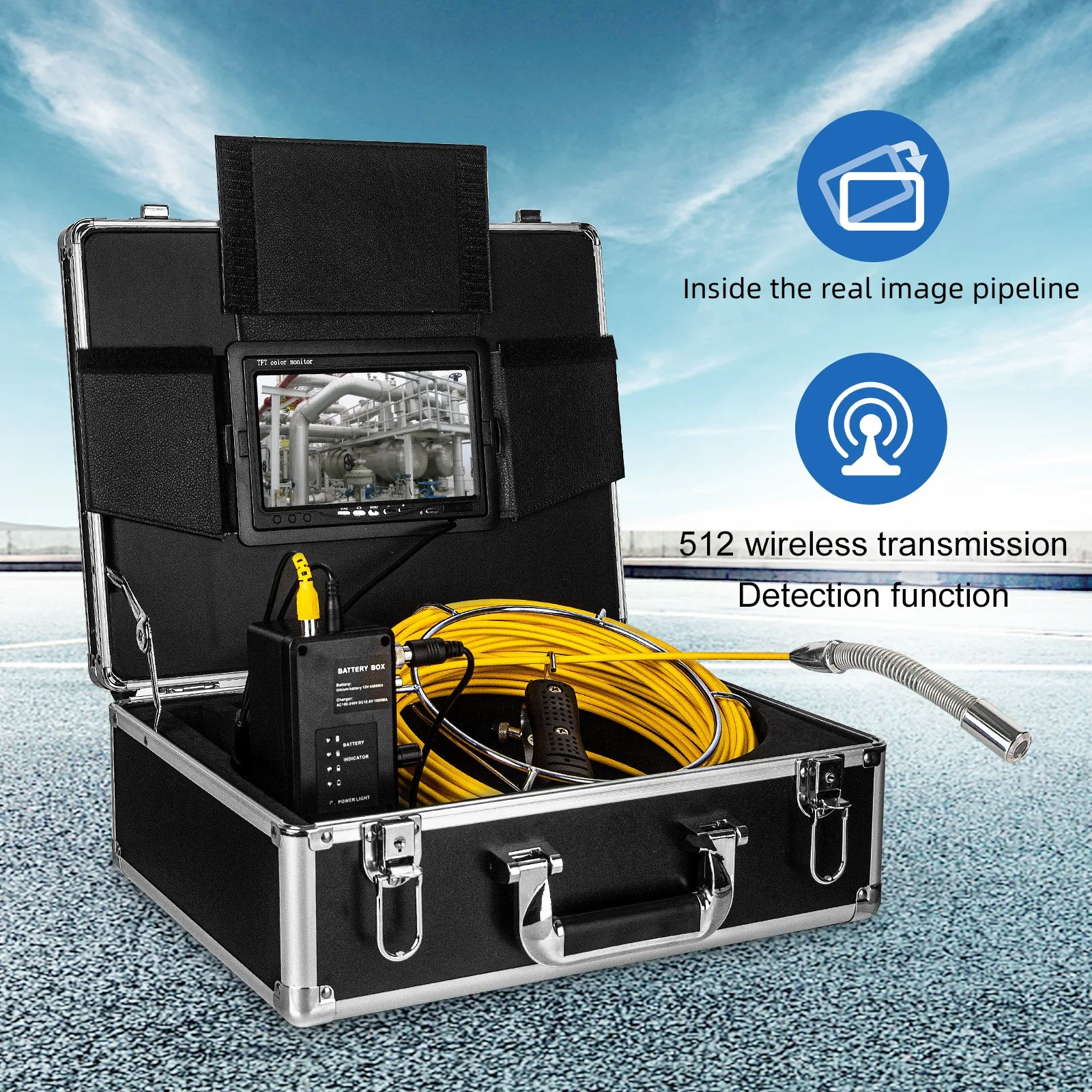 Underground 50 Meter Soft Cable - 512hz Receiver for Sewer Inspection