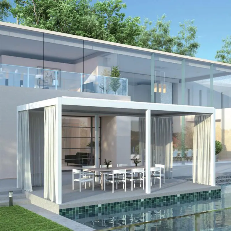 Modern Outdoor Bioclimatic Garden Gazebo with Aluminium Louvers