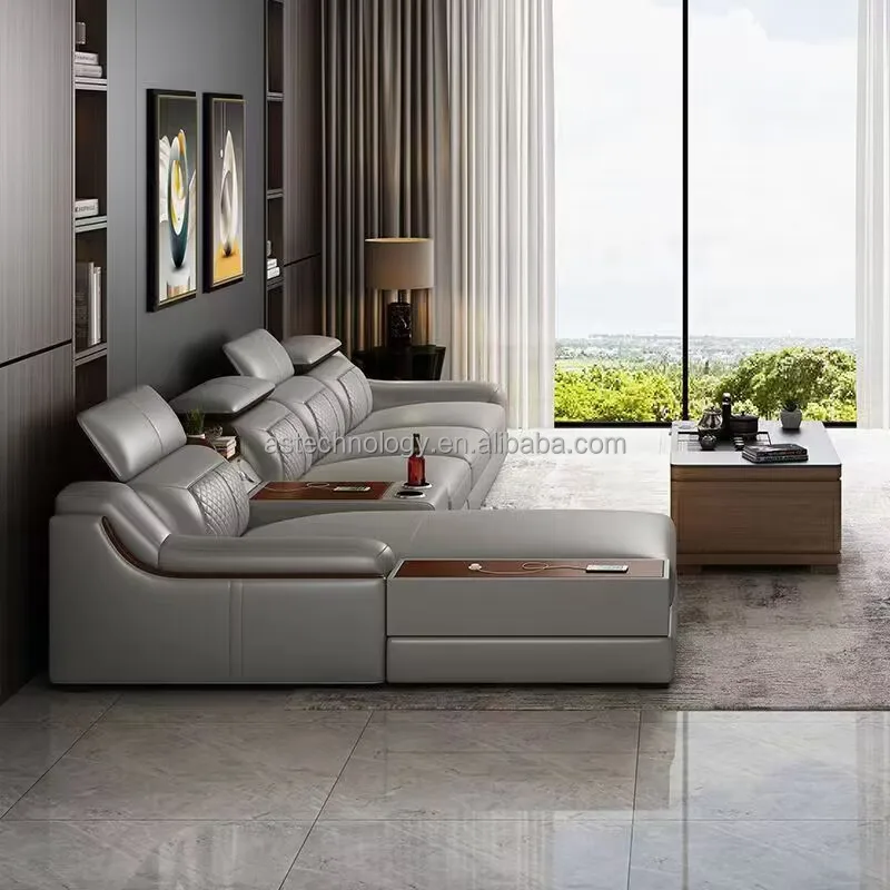 Modular Leather Corner Lounge Sofa - Luxury & Function