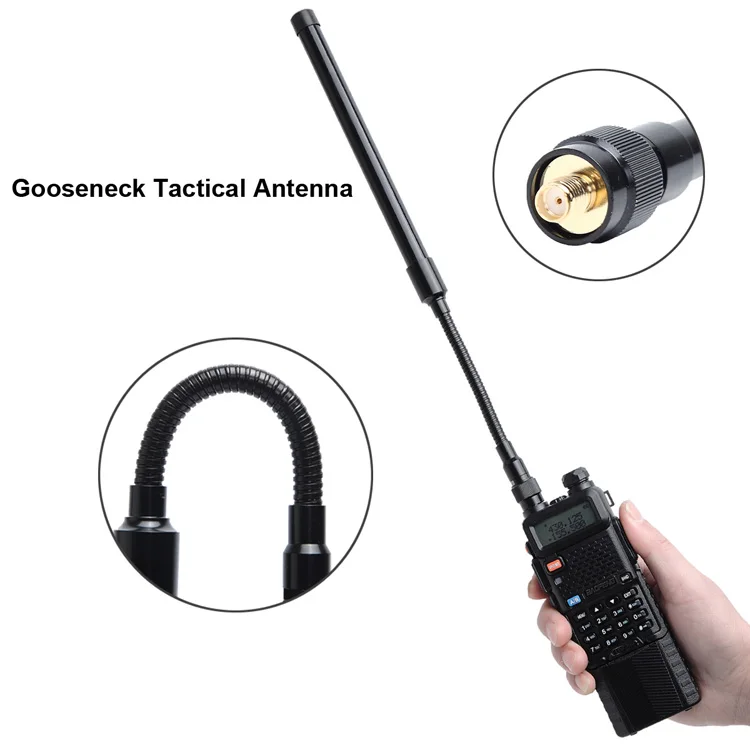 Ar-148 Dual Band Vhf Uhf Antenna Baofeng Walkie Talkie Sma-female Gooseneck Tactical Antenna For ...