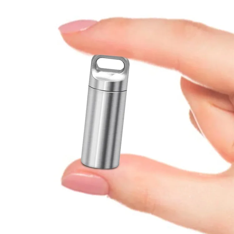 Custom Portable Mini Stainless Steel Sealed Capsule Waterproof Medicine ...